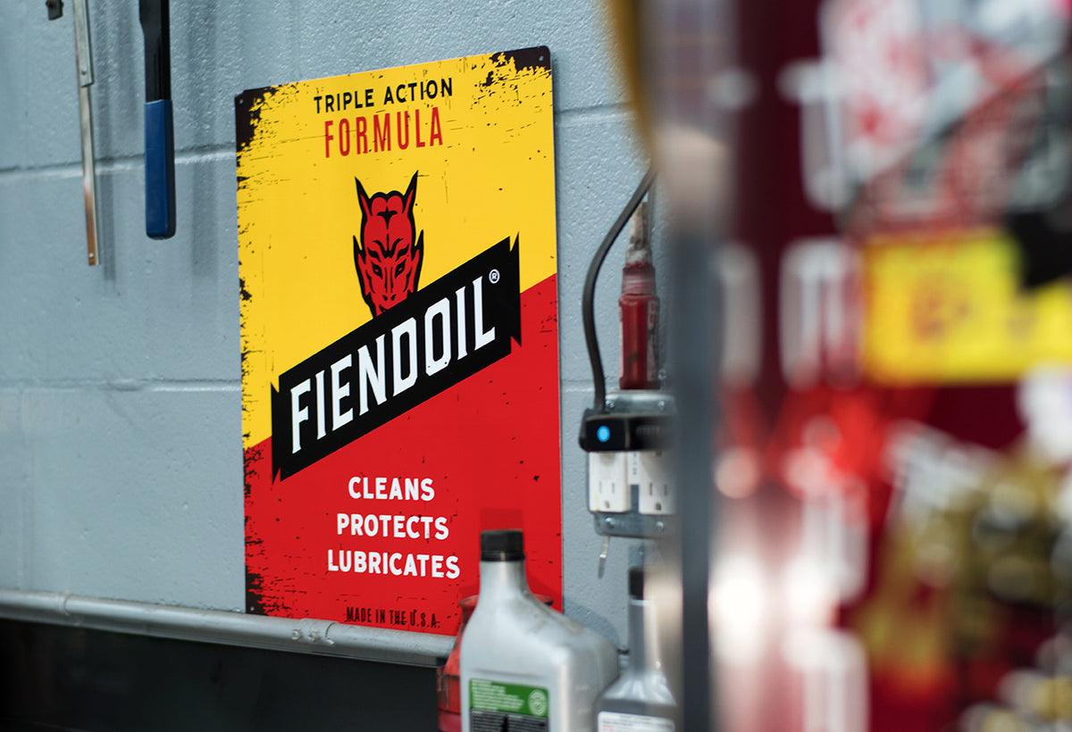 Color interior metal shop sign. 11X17 with mount holes – FiendOil